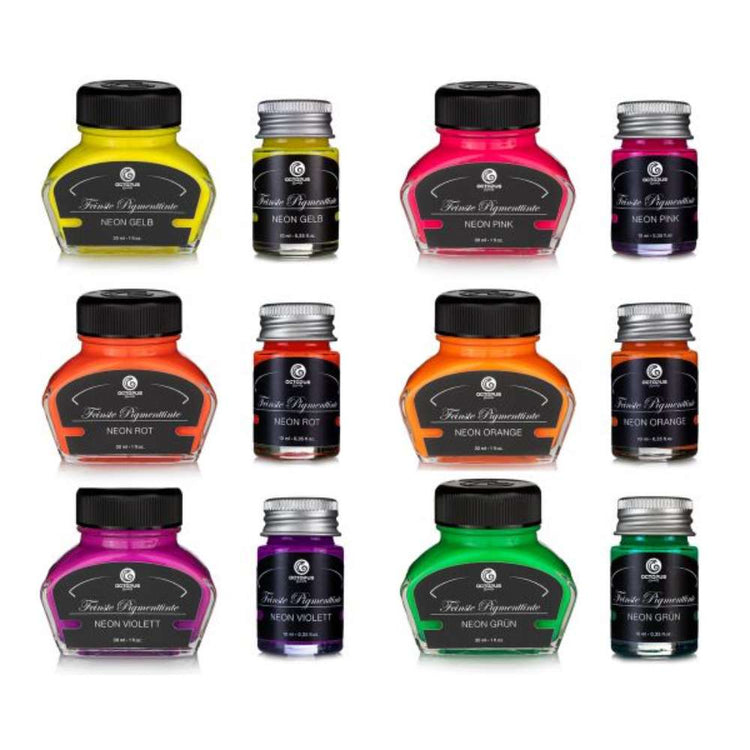 Fountain Pen Ink Set, Fluorescent Neon , 6 x 10ml – Homes N Living